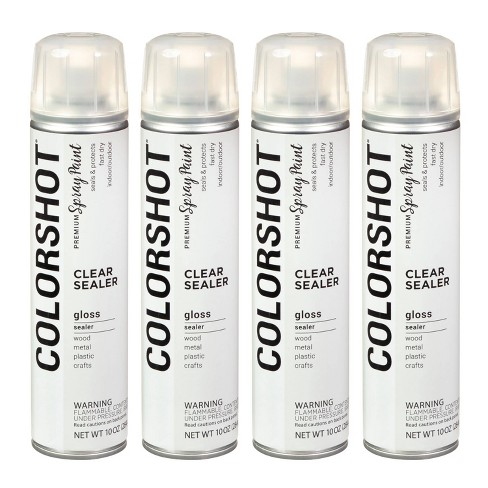 Colorshot Spray Paint Gloss Sealer Clear 10oz 4pk Value Set: Exterior ...