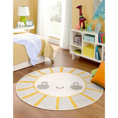 Unique Loom Whimsy Kids Smiling Sunshine Sun Indoor Woven Area Rug : Target