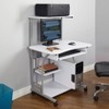 Mobile Computer Tower With Shelf White - Buylateral : Target