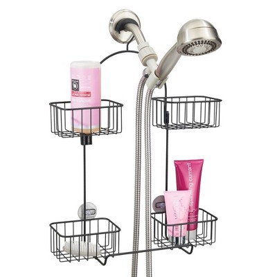 mDesign Shower Caddy for Hand Held Shower Head and Hose, 4 Baskets : Target
