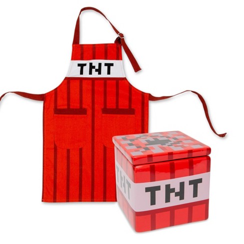 Ukonic Minecraft Tnt Kitchen Set: Tnt Youth Apron & Tnt Cookie Jar : Target