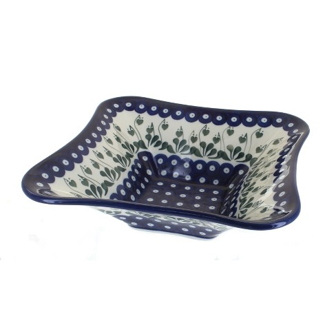 Blue Rose Polish Pottery 793 Ceramika Artystyczna Large Square Shape ...