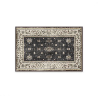 Ruggable Verena Washable Vintage Farmhouse Area Rug - Verena Dark Wood ...