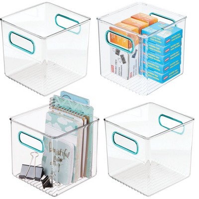 mDesign Plastic Storage Desk Organizer Bin for Home, Office, 4 Pack ...