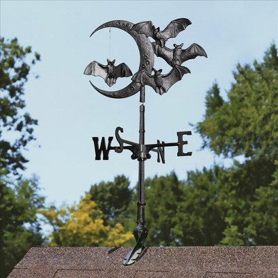 Design Toscano Crescent Moon Vampire Bats Metal Weathervane: Garden ...