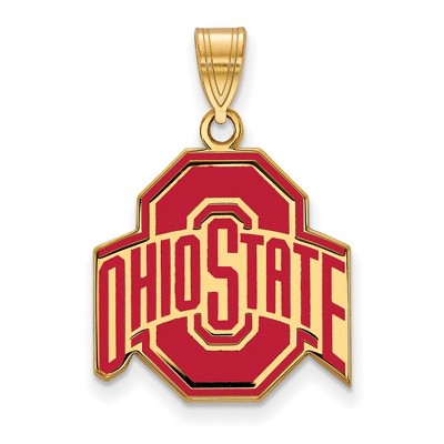 Black Bow Jewelry 14k Yellow Gold Plated Sterling Silver Ohio State ...