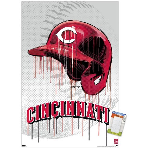 Trends International Mlb Cincinnati Reds - Drip Helmet 22 Unframed Wall ...