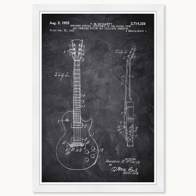 Wynwood Studio 15"x21" Gibson Les Paul Guitar 1955 Chalkboard Wall Art ...