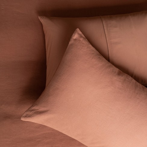 French Linen And Cotton Duvet Cover & Sham Set - Full/queen - Clay ...