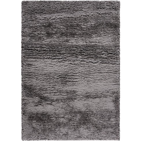 Flokati Shag Flk950 Power Loomed Area Rug - Charcoal - 6'7"x9 ...