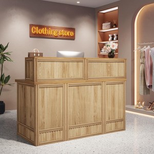 Lantine 57-Inch Reception Desk with Counter, Front Receptionist ...
