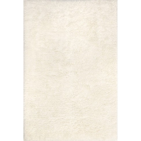 Nuloom Elena Greek Flokati Shag Rug Cream : Target