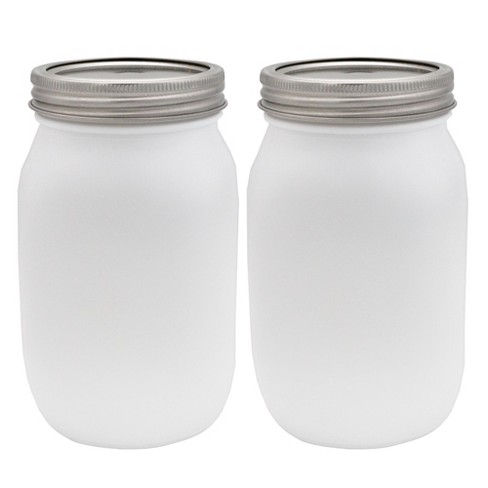Darware Farmhouse White Mason Jars 2pc Set; Home Decor And Storage Wide ...