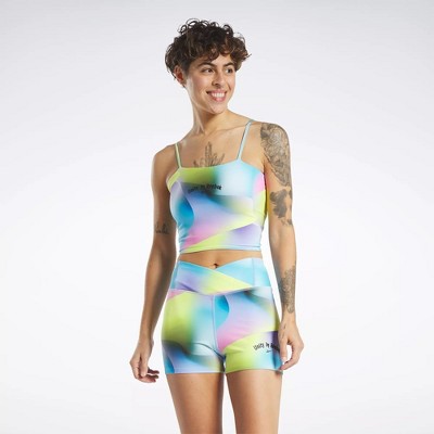 Reebok Pride Allover Print Bra Top L Acid Yellow : Target