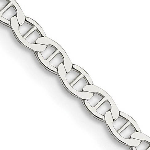 Black Bow Jewelry 3mm Sterling Silver Hollow Flat Anchor Chain Necklace ...