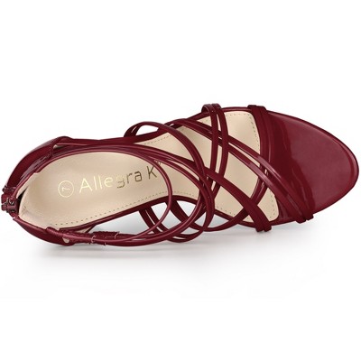 Allegra K Women's Open Toe Strappy Stiletto Heel Lace Up Sandals ...