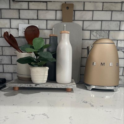 8"x12" Footed Marble Countertop Tray Warm Beige - Hearth & Hand™ With ...