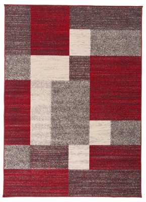 World Rug Gallery Modern Boxes Design Non-slip (non-skid) Red 7'10" X ...
