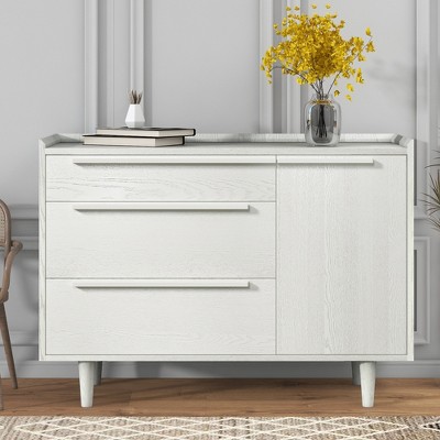 Clio Gray Manufactured Wood Horizontal 3-drawer Dresser With Solid Wood ...