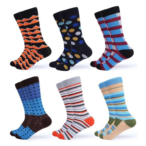 Gallery Seven Men's Funky Colorful Dress Socks 6 Pack - Casual ...