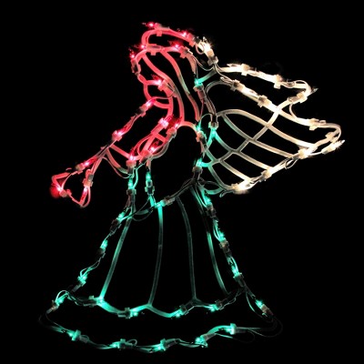 Northlight Lighted Trumpeting Angel Window Silhouette Christmas ...