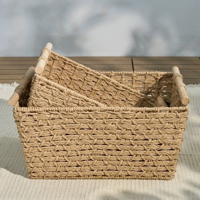 Isidore Paper Rope Woven Rectangular Multi Use Kitchen And Bathroom ...