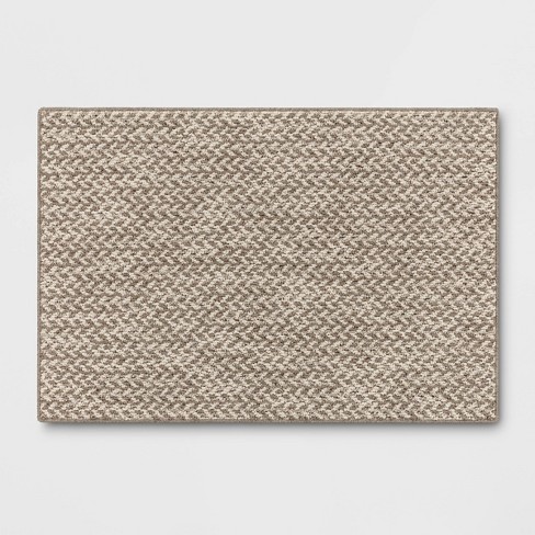 2'6"x3'8" Washable Weave Herringbone Accent Rug Cream - Threshold™: Low ...