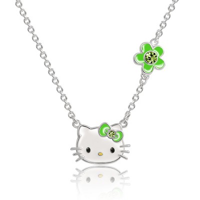 Hello Kitty Womens August Birthstone Necklace - Peridot : Target