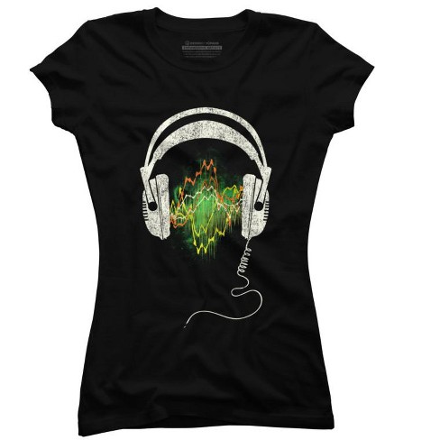 Junior's Design By Humans Soundwave By Dbhoriginals T-shirt - Black ...