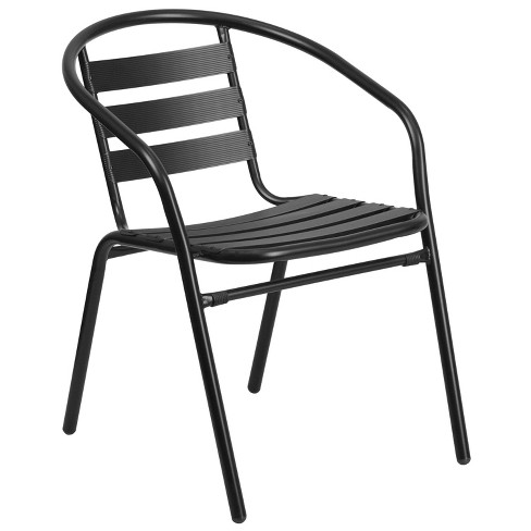 Flash Furniture Lila Metal Restaurant Stack Chair With Aluminum Slats ...