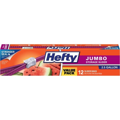 Hefty Jumbo Slider Storage Slider Bag - 12ct : Target