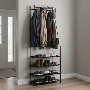 The Lakeside Collection Entryway Shoe & Coat 4-Tier Clothing Organizer ...