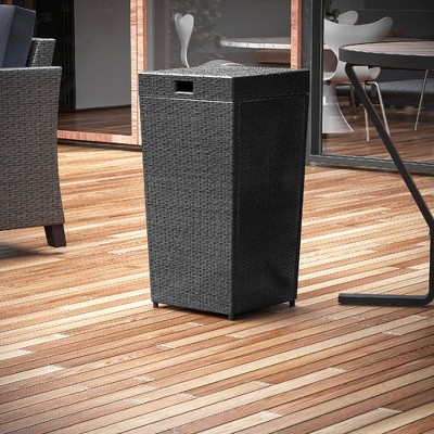 Nestl 30 Gallon Trash Can, Outdoor Wicker Garbage Can with Lid : Target