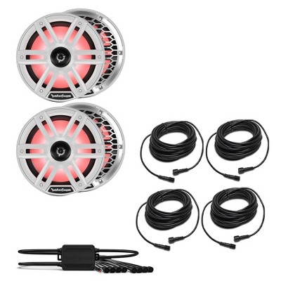 Rockford Fosgate 2 Pairs M2-8 Marine White Grilles + Pmx-rgb + Rgb-25 ...
