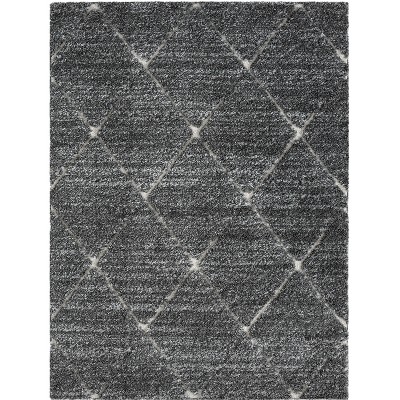 Livn Co. Modern Large Diamond Trellis Shag Area Rug, Grey 5'x7' : Target