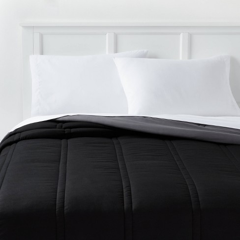 King Lofty Microfiber Comforter Black - Room Essentials™: Midweight ...