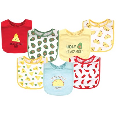 Hudson Baby Infant Girl Cotton Bibs, Tacos, One Size : Target
