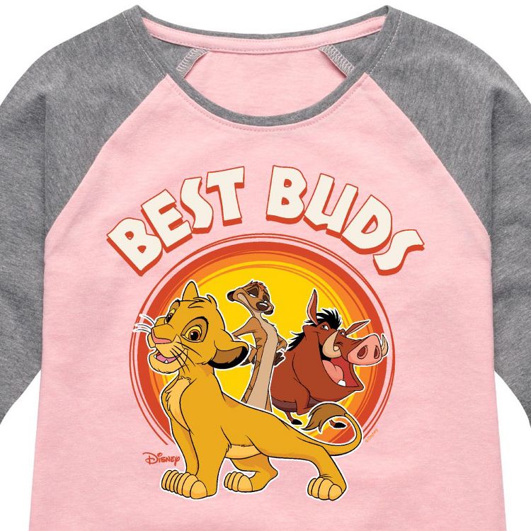 Girls' Disney Simba, Pumbaa, & Timon Best Buds Shirt Tail Raglan ...