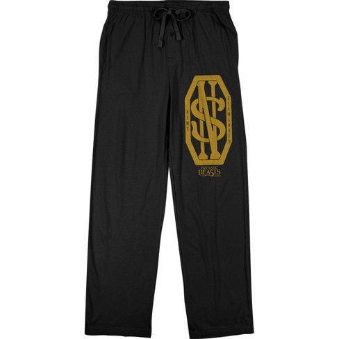 Fantastic Beasts Newt Scamander Monogram Men's Black Sleep Pajama Pants ...