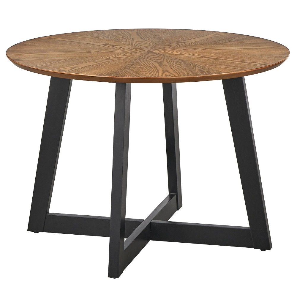 Jonas Round Dining Table Light Walnut/Black - Buylateral: Mid-Century ...
