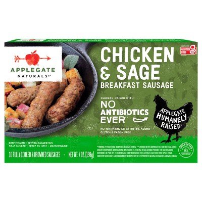 Applegate Naturals Chicken & Sage Breakfast Sausages - Frozen - 7oz ...
