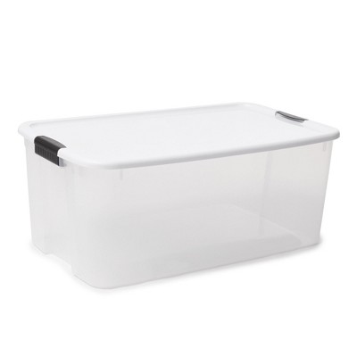 Sterilite 66 Qt Clearview Latch Storage Box Stackable Bin With Latching ...
