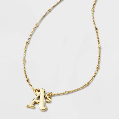 Bijoux Sport by Luv Aj MLB Logo Pendant Necklace - Athletics: Brass ...