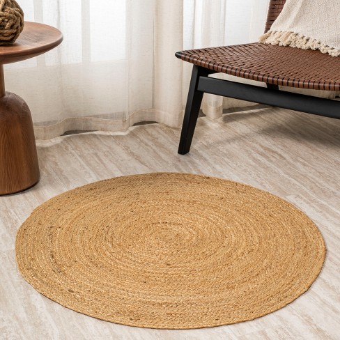 Jonathan Y Soleil Round Natural Jute Braided Circle Natural 8' Round ...