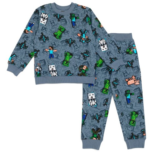 Minecraft Creeper Steve Alex Big Boys French Terry Sweatshirt And ...