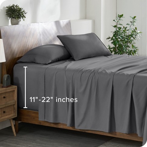 Full Grey 22 Inch Extra Deep Pocket Sheet Set, Double Brushed ...