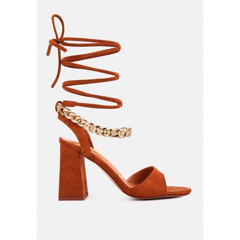 Gone Gurl Metal Chain Lace Up Sandals : Target