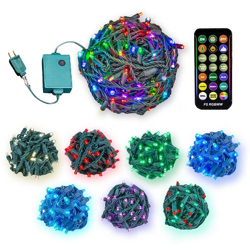 Novelty Lights 100 Rgb + Warm White Led Color Changing Mini Light Green ...