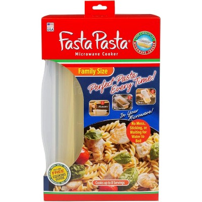 The Original Fasta Pasta Microwave Cooker With Lid & Built-in Strainer ...