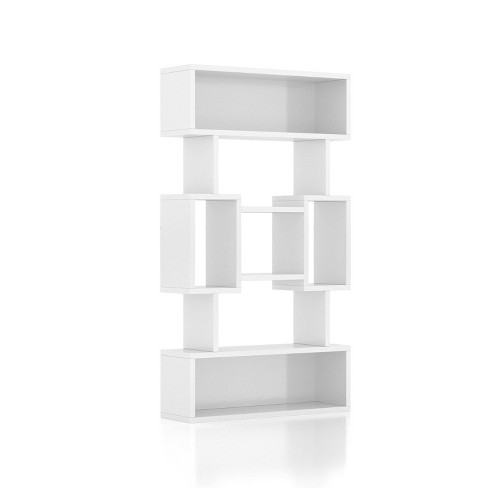 70.6" Gerron Multi Shelf Bookcase White - Mibasics: Sturdy Mdf ...